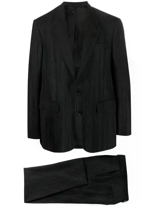 LARDINI Striped Single-breasted Suit - Black