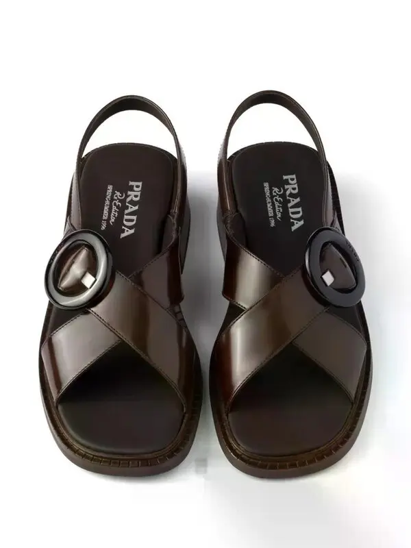 Prada Buckled Slingback Sandals