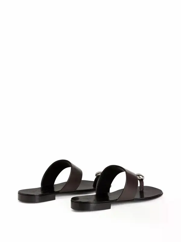 GIUSEPPE ZANOTTI Norbert Leather Toe-loop Sandals - Brown
