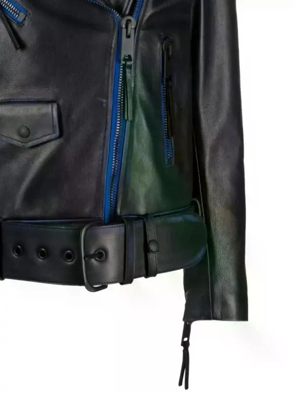 Off-White Contrast-trim Leather Jacket