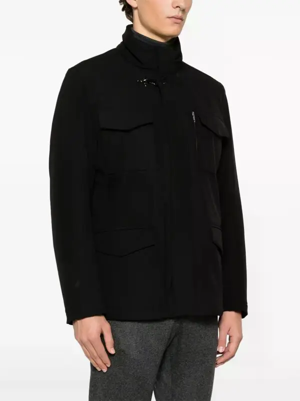 FAY Textured Jacket - Black