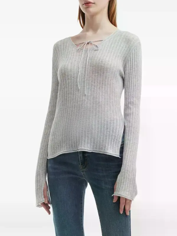 B+AB Ribbed-knit Top - Grey