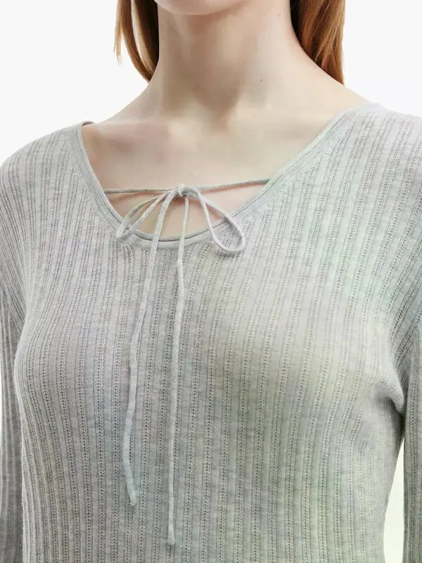 B+AB Ribbed-knit Top - Grey