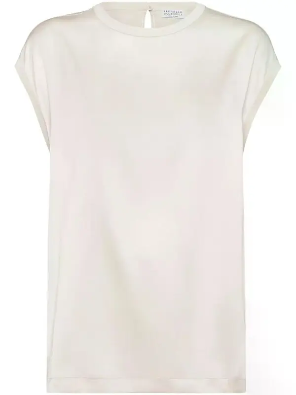 Brunello Cucinelli Monili-embellished Satin Top