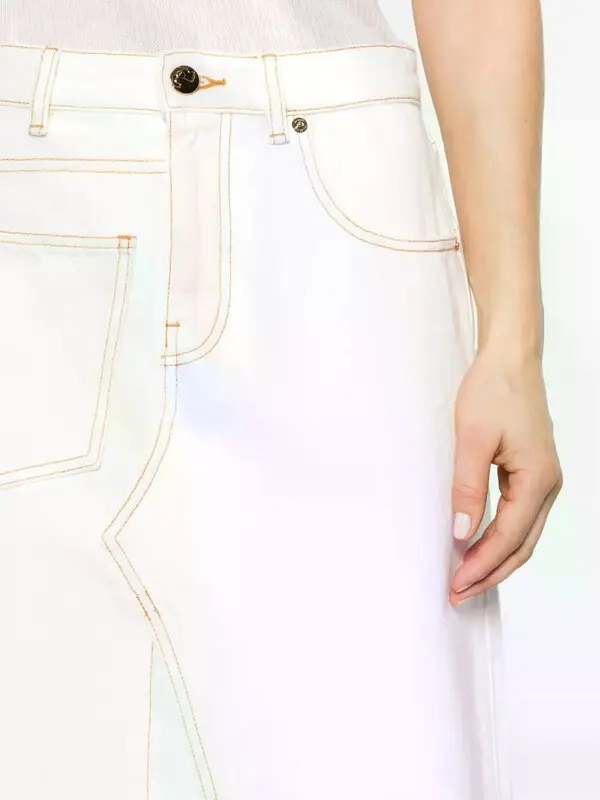 Tory Burch Deconstructed Denim A-line Skirt