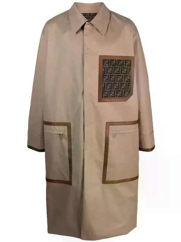 Fendi Ff-pattern Print Mid-length Trench Coat