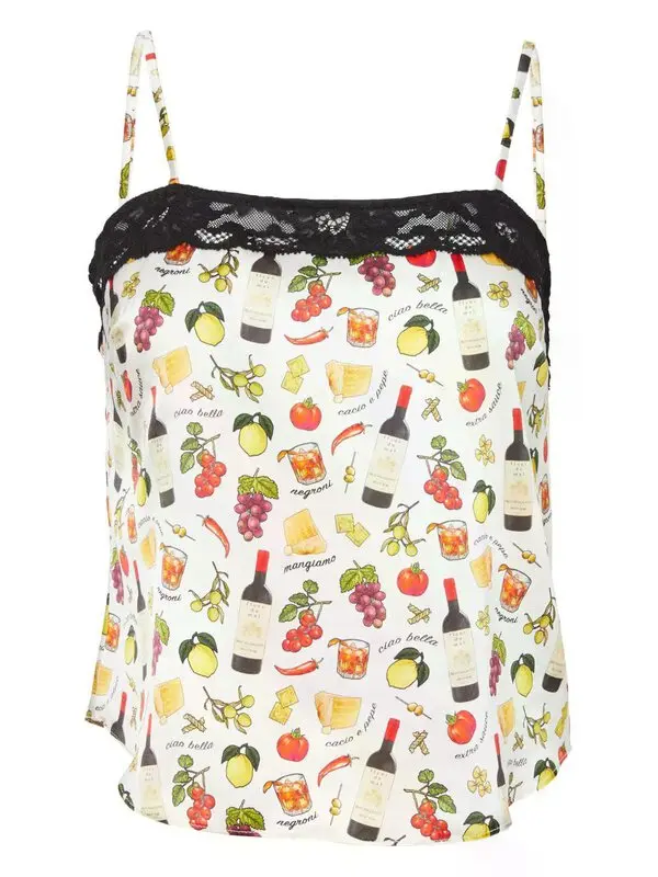 FLEUR DU MAL Charlotte Lace-trimmed Camisole Top - White