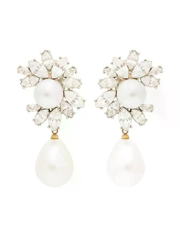 KENNETH JAY LANE Pearl-detailing Drop Earrings - Silver