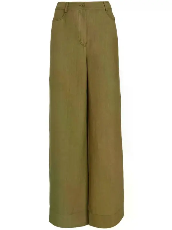 Alberta Ferretti Button-fastening Palazzo Trousers