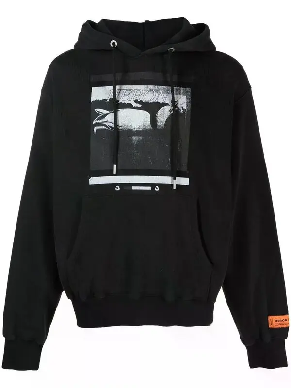 Heron Preston Graphic-print Hoodie - Black