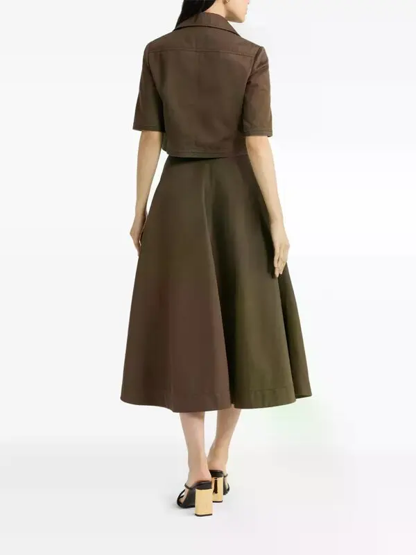 PATOU Short-sleeved Cropped Jacket - Brown