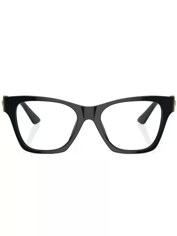 Versace Medusa Plaque Square-frame Glasses - Black