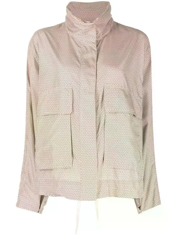 Goen.j Geometric Print Windbreaker Jacket