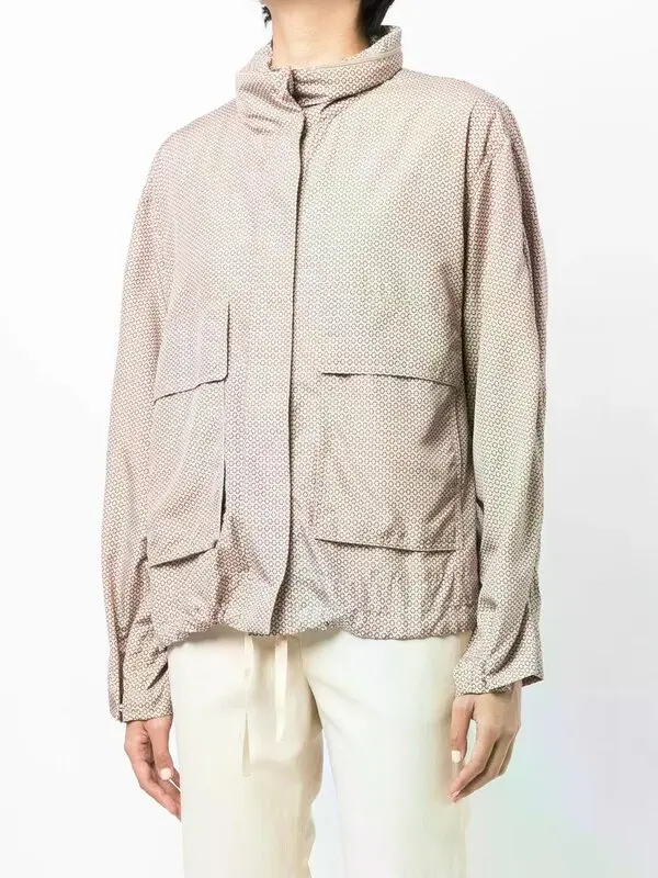 Goen.j Geometric Print Windbreaker Jacket