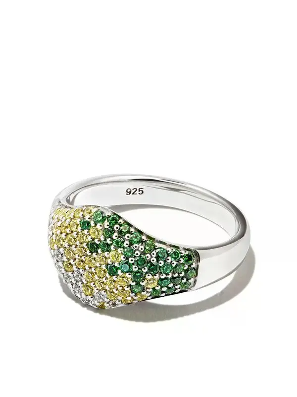 Tom Wood Gradient Crystal-embellished Ring - Silver