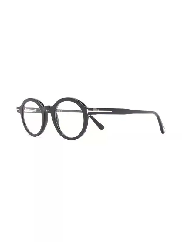 TOM FORD Polished Round Frame Glasses - Black