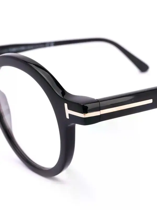 TOM FORD Polished Round Frame Glasses - Black