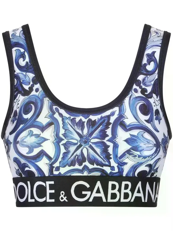 Dolce & Gabbana Majolica-print Cropped Top