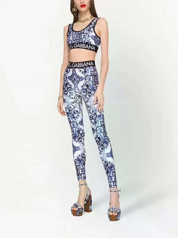 Dolce & Gabbana Majolica-print Cropped Top