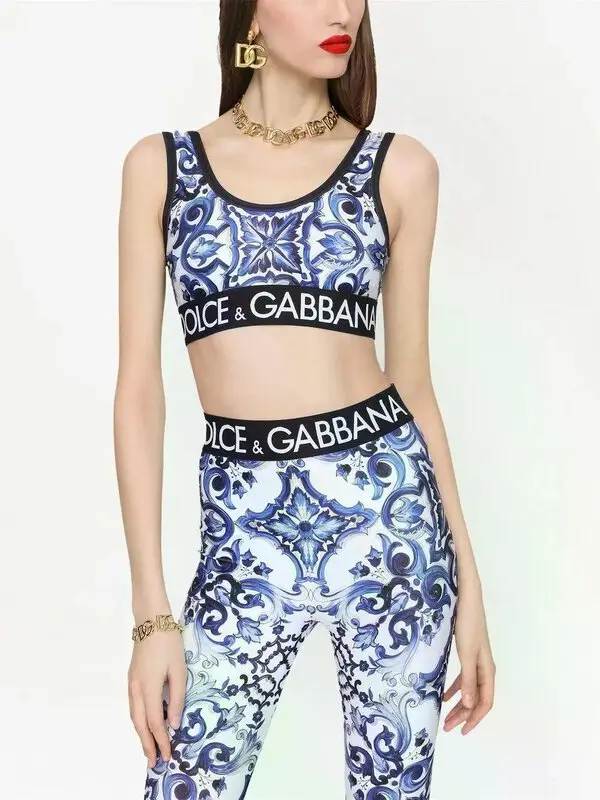 Dolce & Gabbana Majolica-print Cropped Top