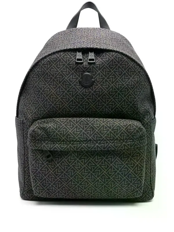 Moncler Monogram-print Backpack - Blue