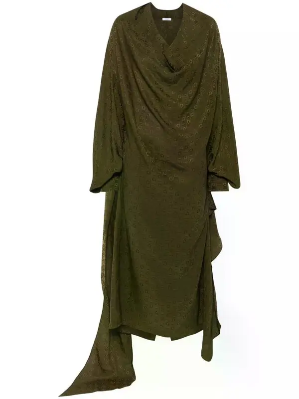FERRAGAMO Ruffled Silk Asymmetric Dress