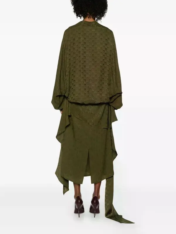 FERRAGAMO Ruffled Silk Asymmetric Dress
