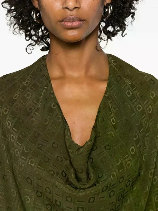 FERRAGAMO Ruffled Silk Asymmetric Dress