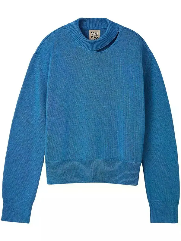 Camper Distressed Knit Sweater - Blue