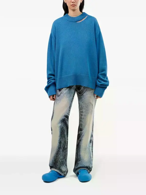 Camper Distressed Knit Sweater - Blue