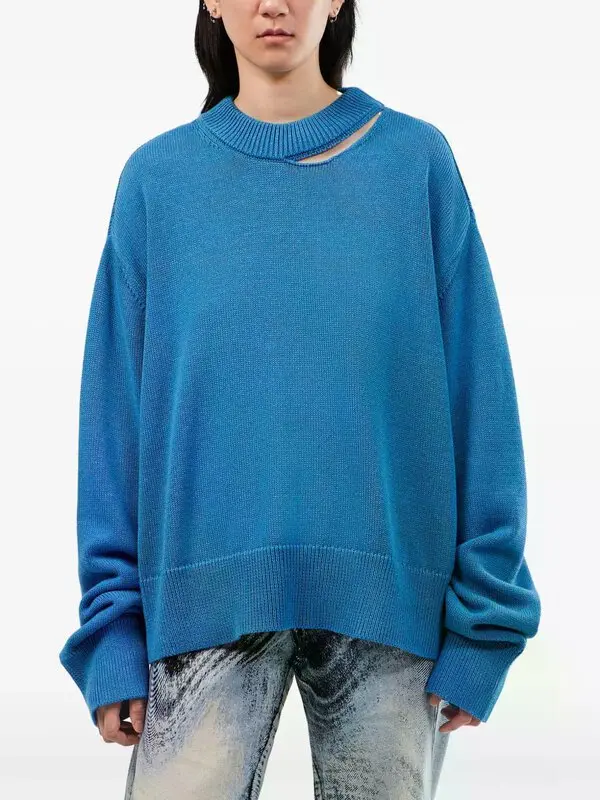 Camper Distressed Knit Sweater - Blue