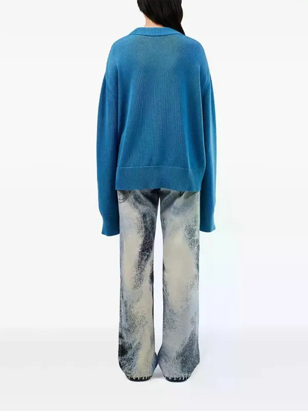 Camper Distressed Knit Sweater - Blue