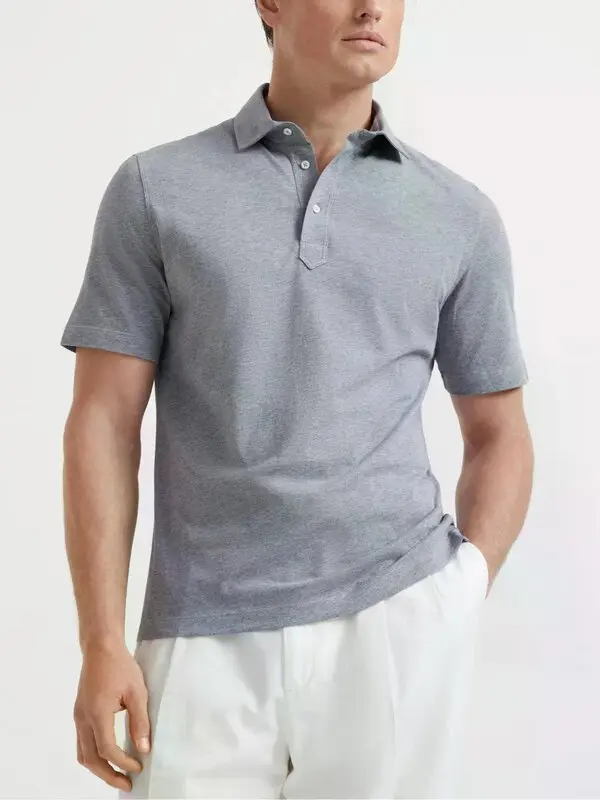 Brunello Cucinelli Cotton Polo Shirt - Grey