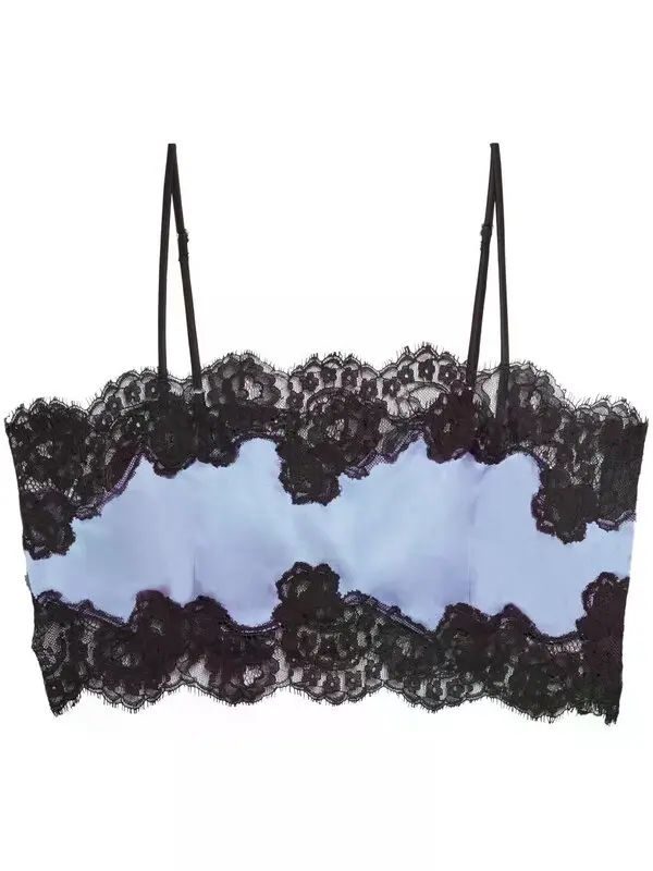 FLEUR DU MAL Lace-trim Bandeau Top - Blue