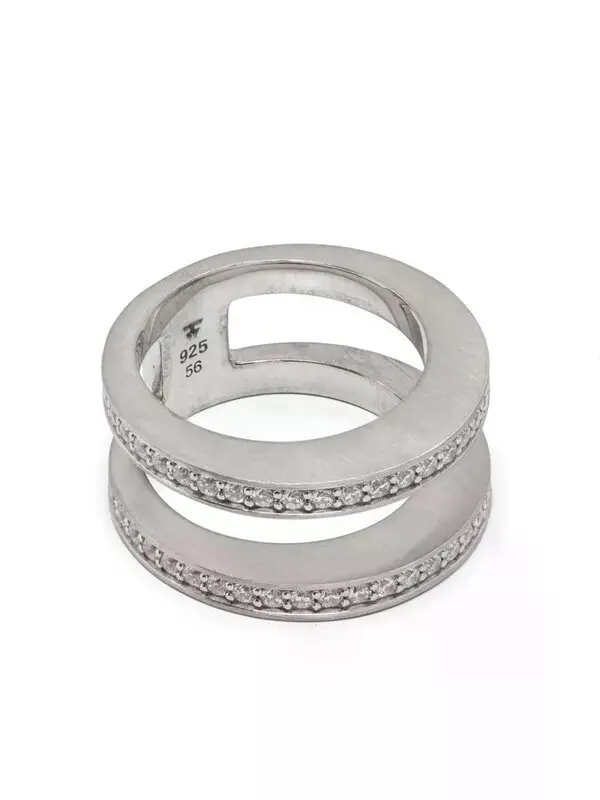Tom Wood Vault Double Zirconias Ring - Silver