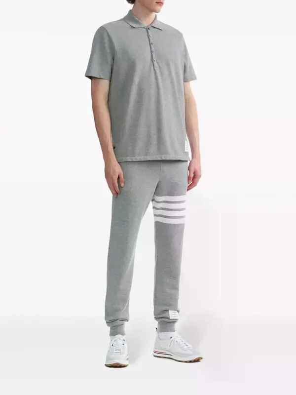Thom Browne Rwb-stripe Polo Shirt - Grey