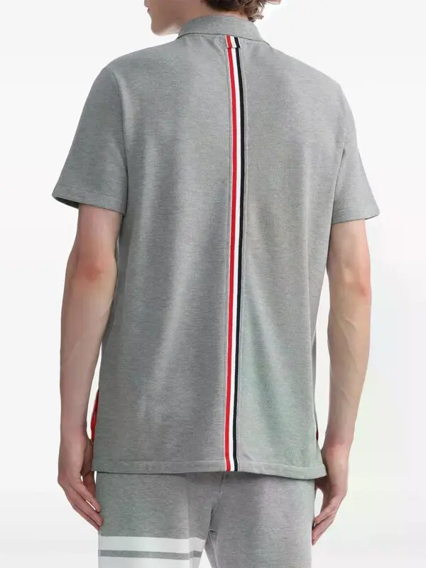 Thom Browne Rwb-stripe Polo Shirt - Grey