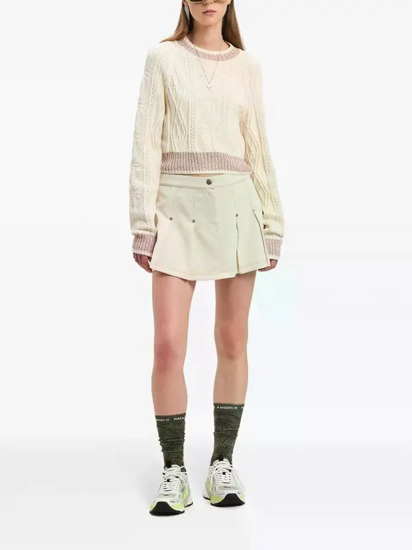 Palm Angels Curved-logo Cable-knit Sweater