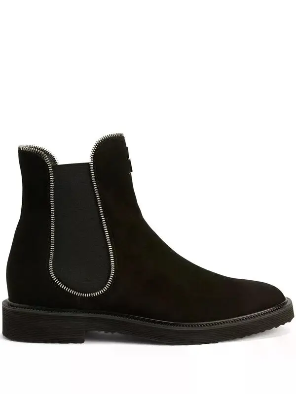 GIUSEPPE ZANOTTI Jaky Suede Chelsea Boots - Black