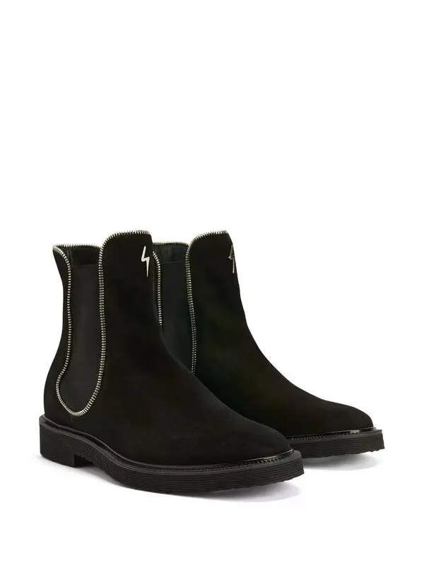 GIUSEPPE ZANOTTI Jaky Suede Chelsea Boots - Black