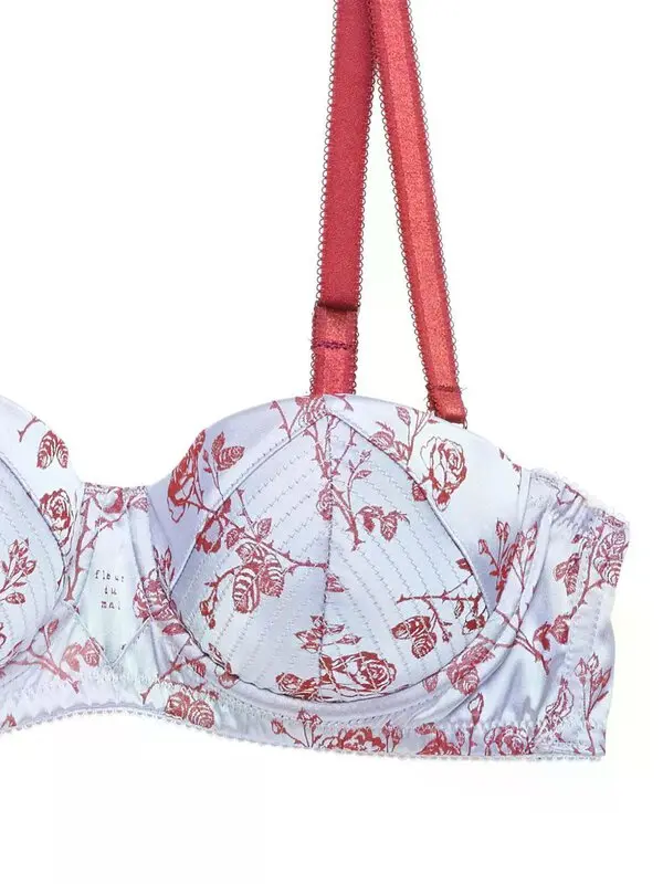 FLEUR DU MAL Rose-jacquard Balconette Bra