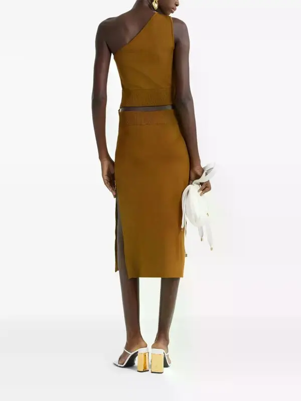PATOU One-shoulder Knitted Top - Brown