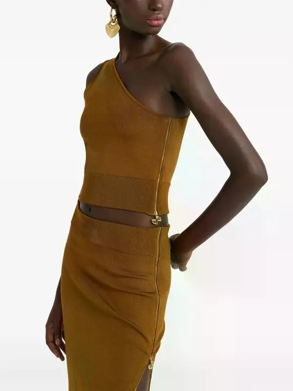 PATOU One-shoulder Knitted Top - Brown