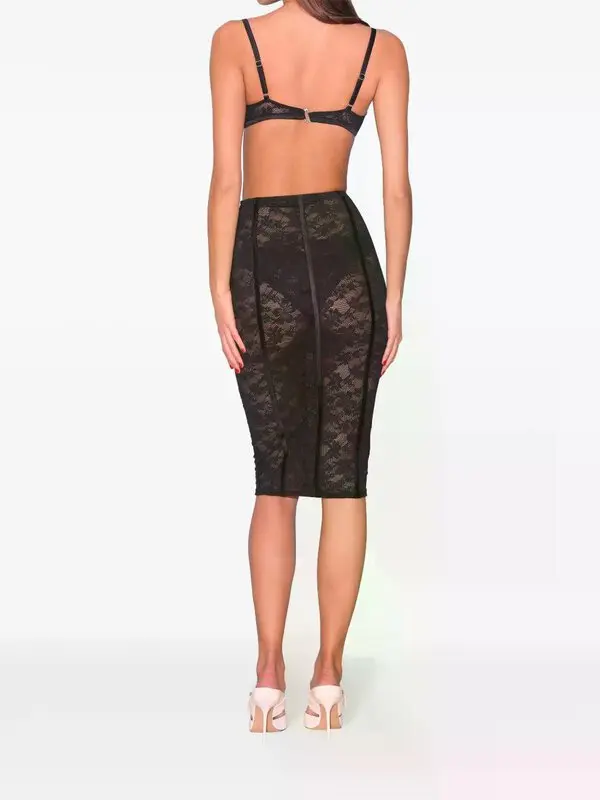FLEUR DU MAL Stretch Lace Pencil Skirt