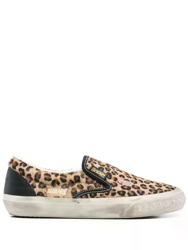 GOLDEN GOOSE Vce Penstar Leopard-print Slip-on Sneakers