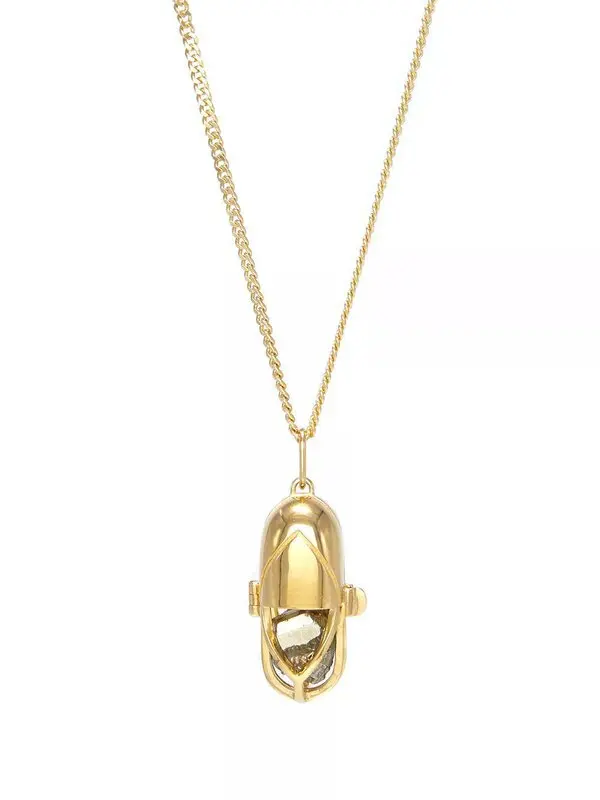 CAPSULE ELEVEN Pyrite Crystal Capsule Pendant Necklace - Gold