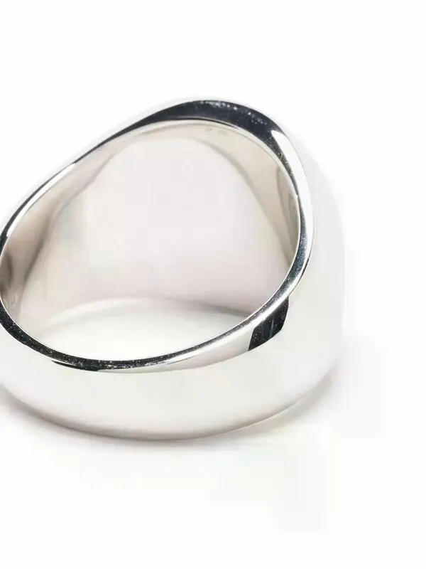 Tom Wood Golden Top Oval Signet Ring - Silver