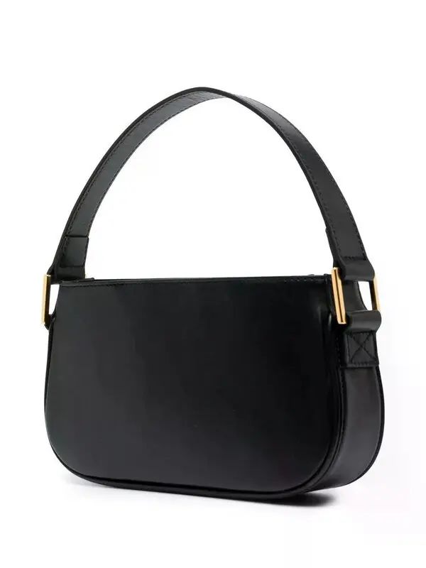 Blumarine Rhinestone-logo Leather Bag - Black