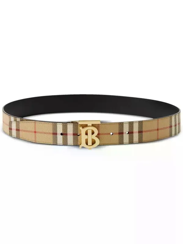 Burberry Reversible Check Tb Belt - Brown