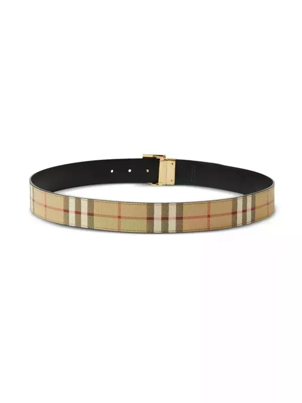 Burberry Reversible Check Tb Belt - Brown